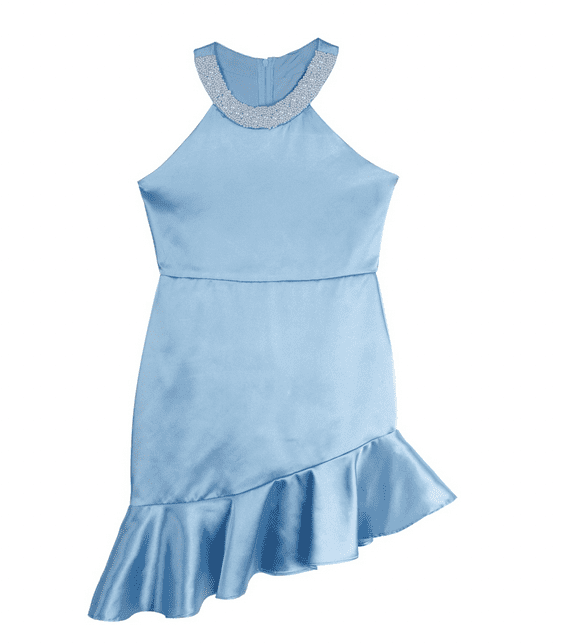 Rare Editions Big Girls Sleeveless Imitation Pearl Halter Social Dress ...