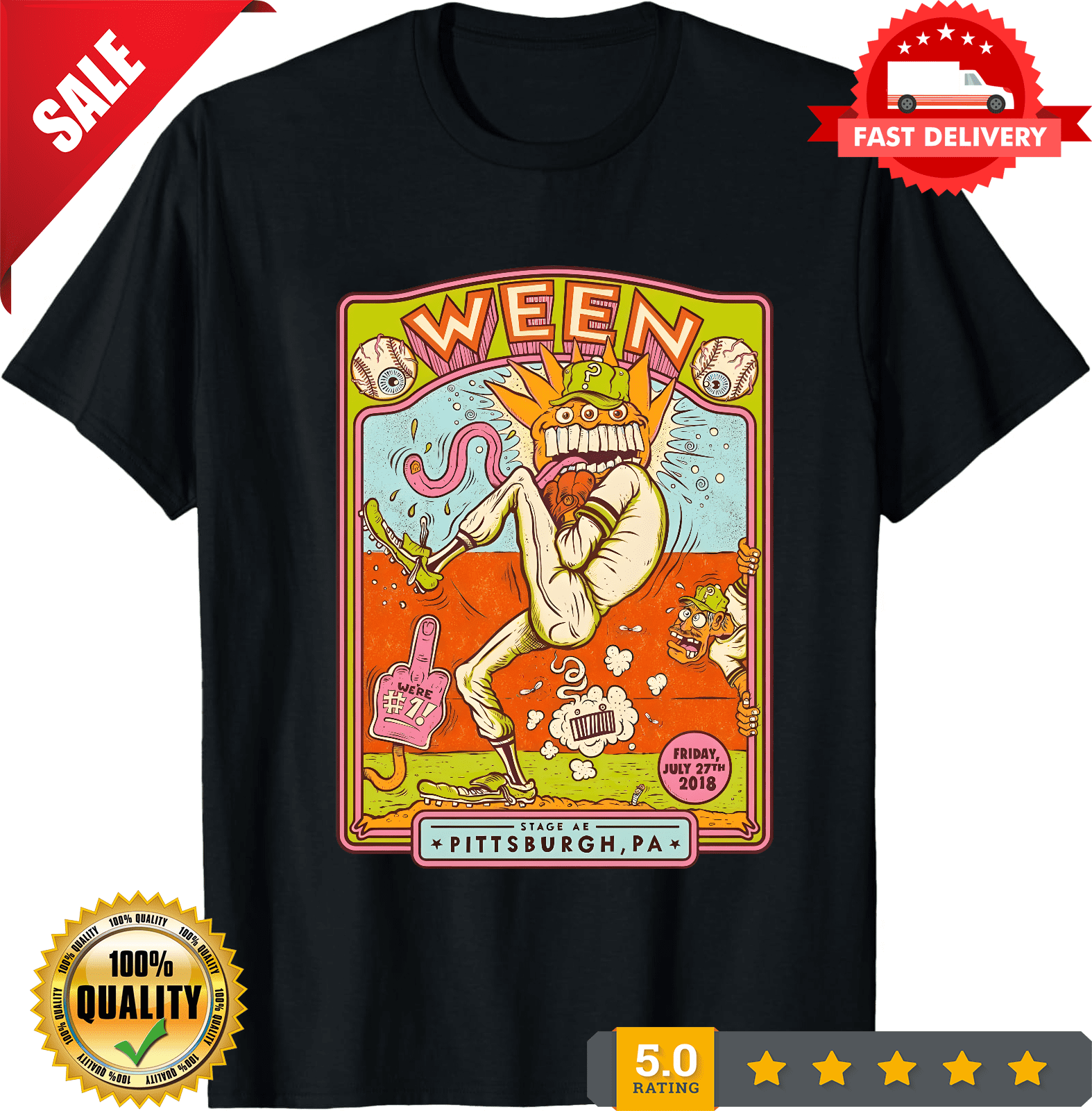 Rare Inspired Ween Tour Vintage 2018 Music Fan White All Size Shirt ...