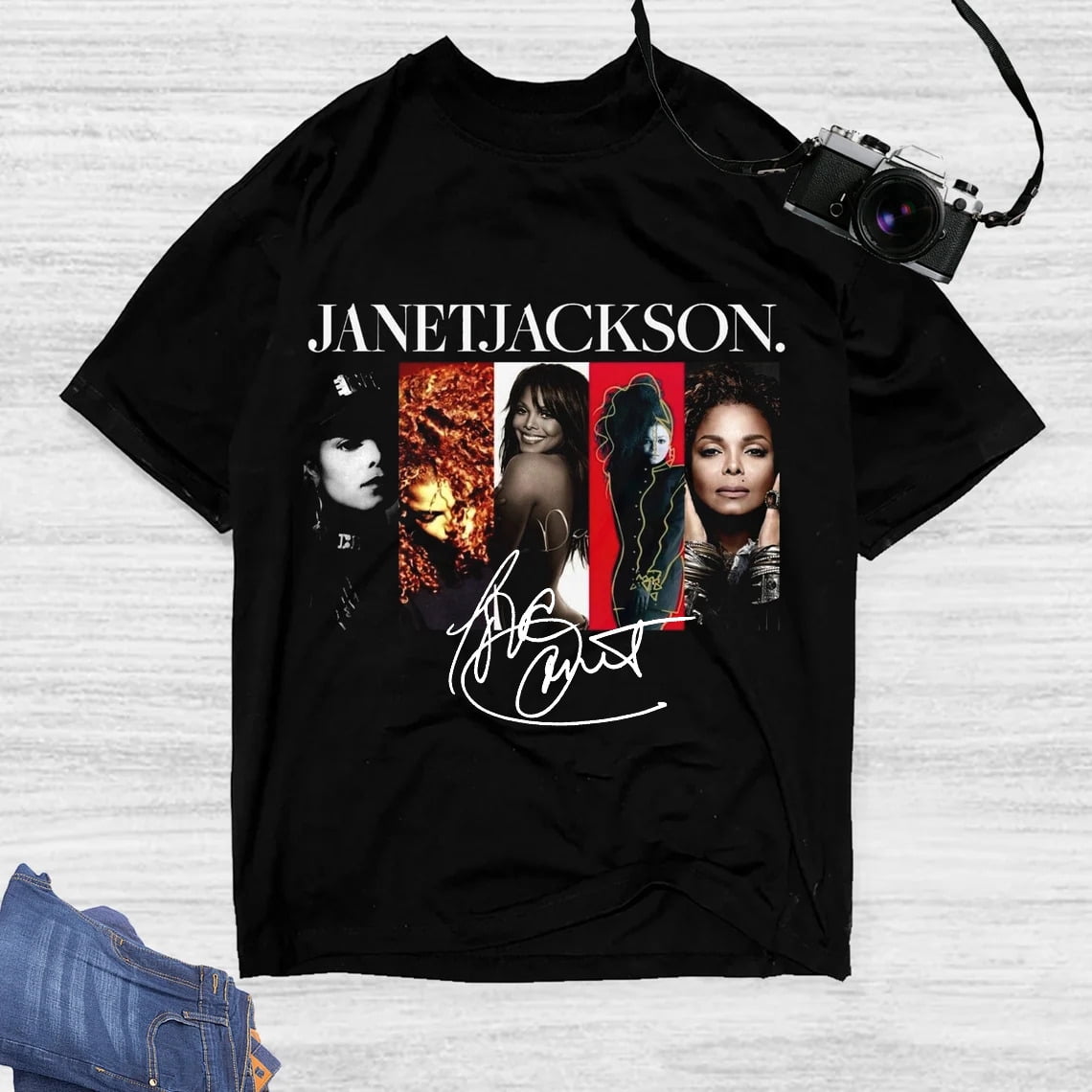 Rare! Janet Jackson Collection Singer Cotton Black Uniex All Size Shirt ...