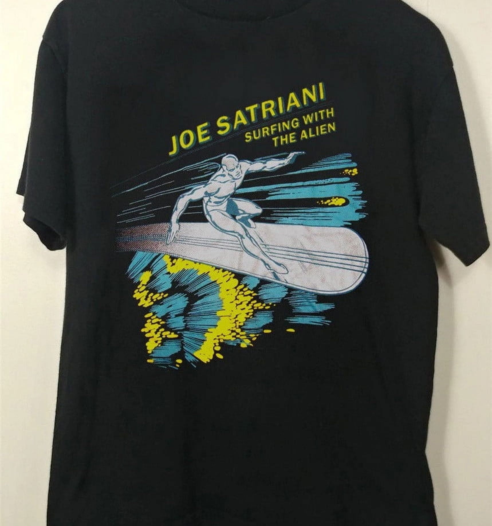 Rare Joe Satriani Silver Surfer Surfing With Alien Black All Size T-Shirt TK1056 - Walmart.com