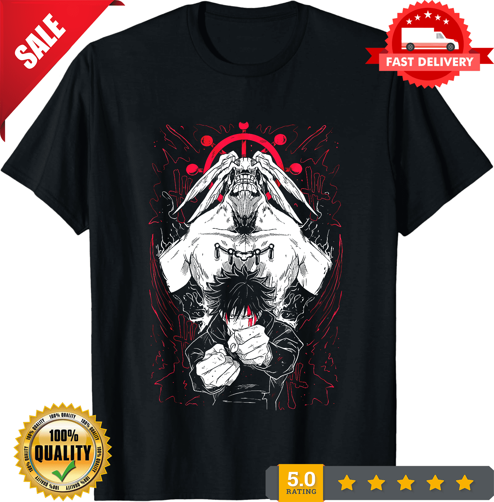 Rare Jujutsu Kaisen Shirt Megumi Fushiguro T-Shirt Gojo Toji Top JJK ...