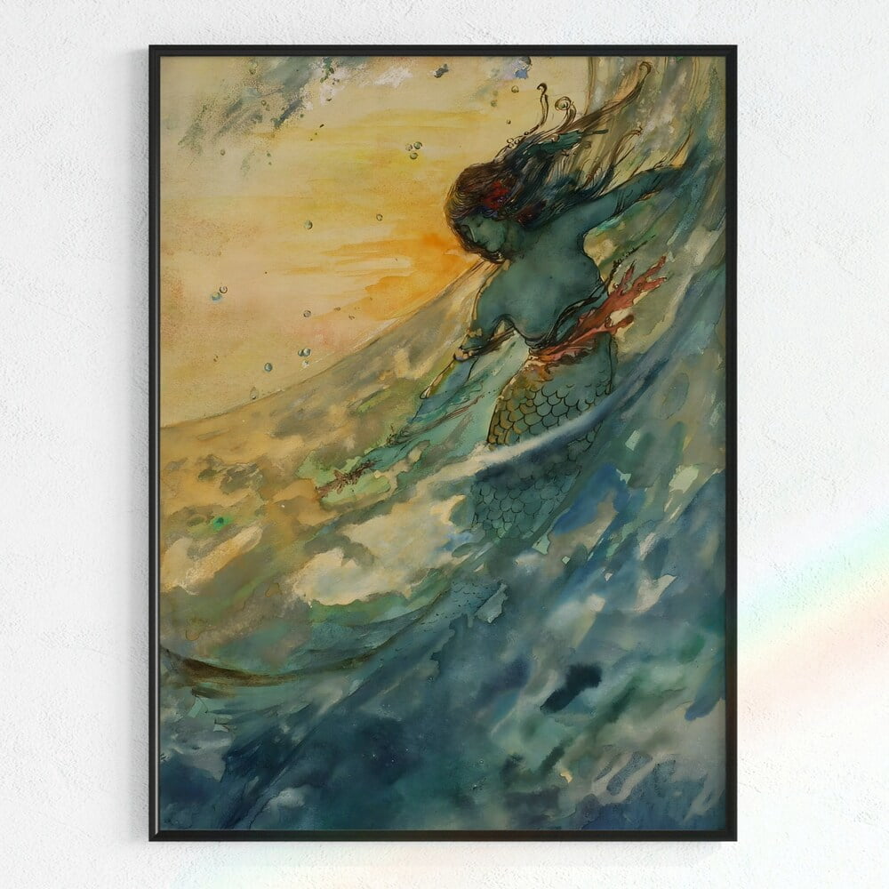 Rare Mermaid Painting By Willy Pogany, Instant Download, Mermaid Poster ...