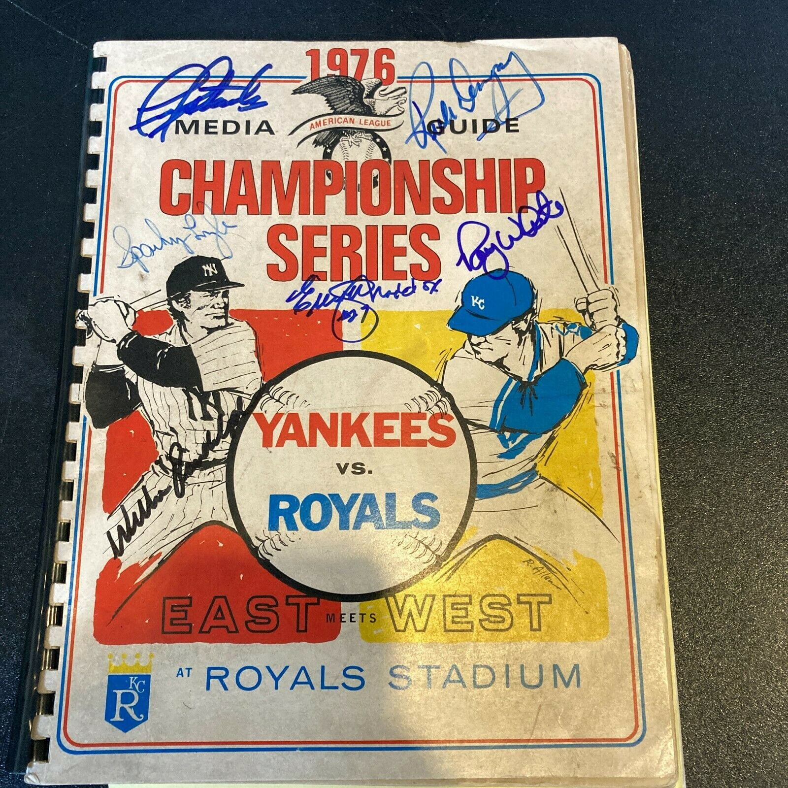 Rare Multi Signed 1976 New York Yankees ALCS Original Media Guide ...