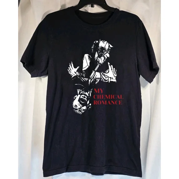 Rare My Chemical Romance Band Black 100% Cotton Full Size Shirt NI1530 ...
