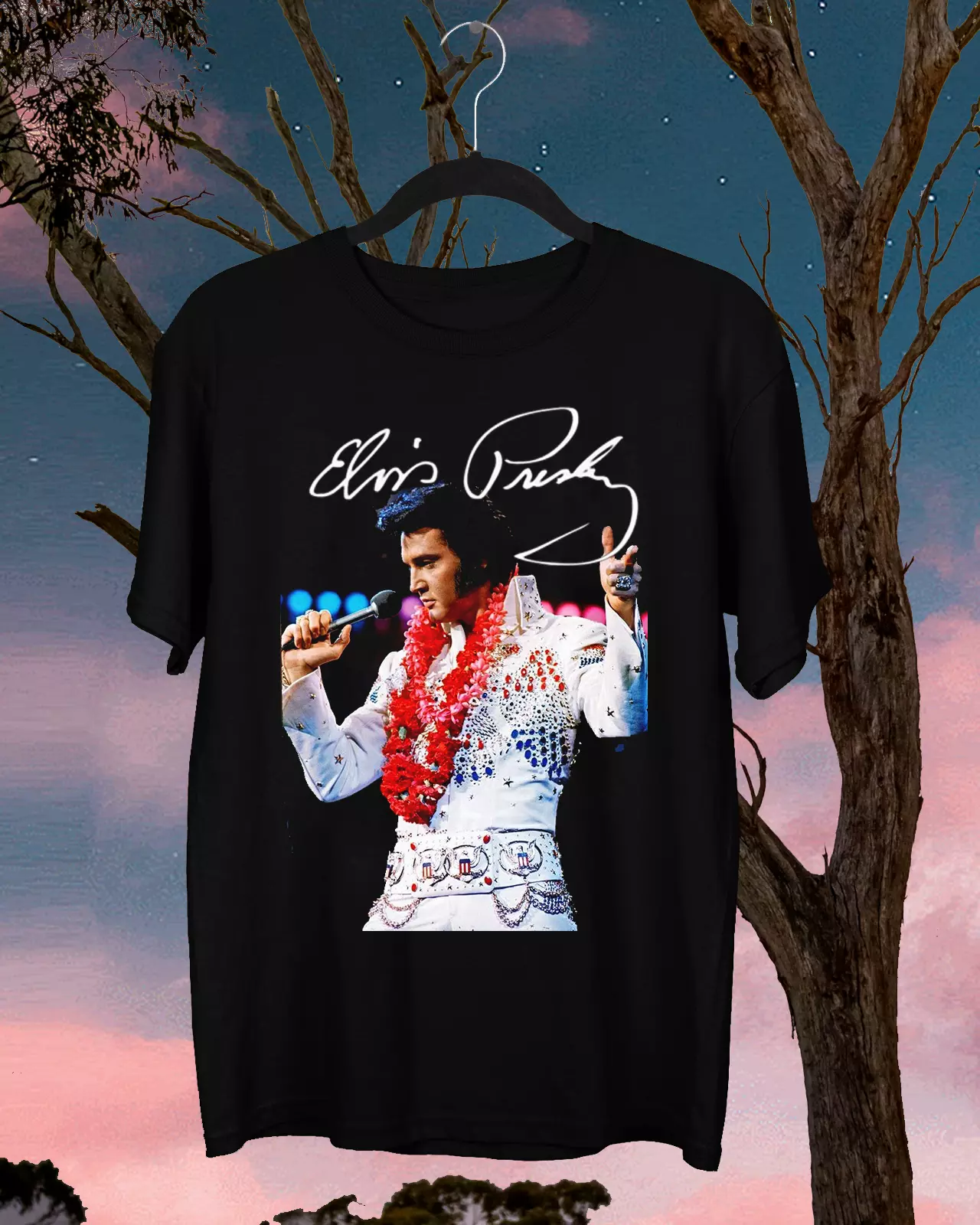 Rare New Elvis Presley Signature Short Sleeve Black All Size Shirt Cc08 Tshirt, L - Walmart.com