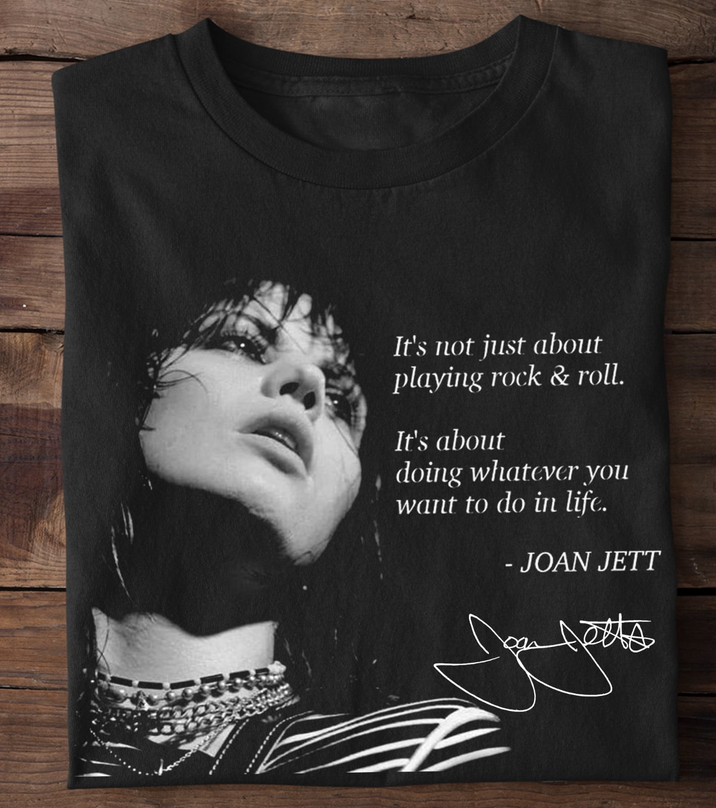 Rare New Joan Jett Quotes Signature Black Men TShirt Gift Fans ...