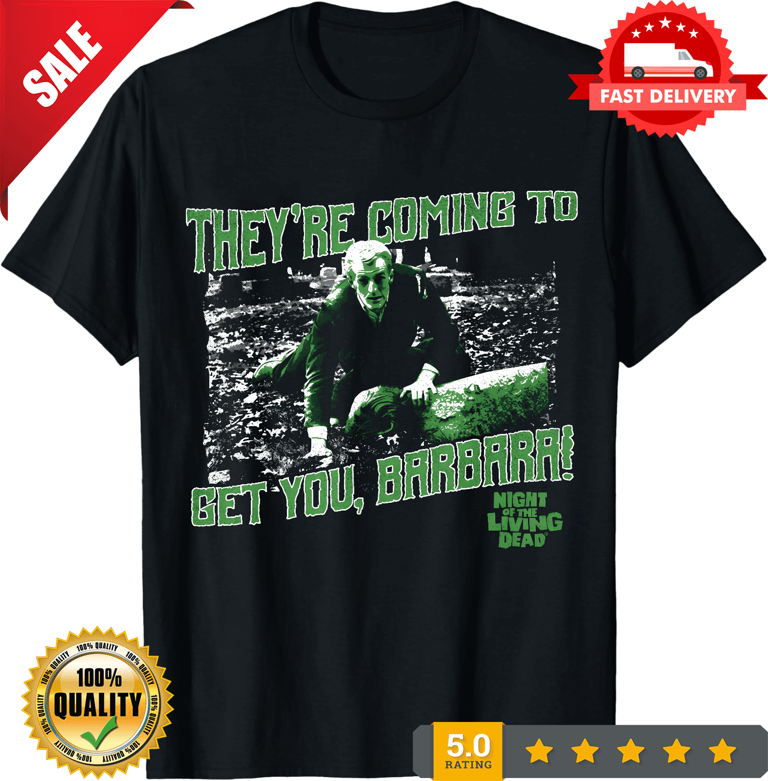 Rare Night Of The Living Dead T Shirt Horror Movie COMING TO GET YOU ...