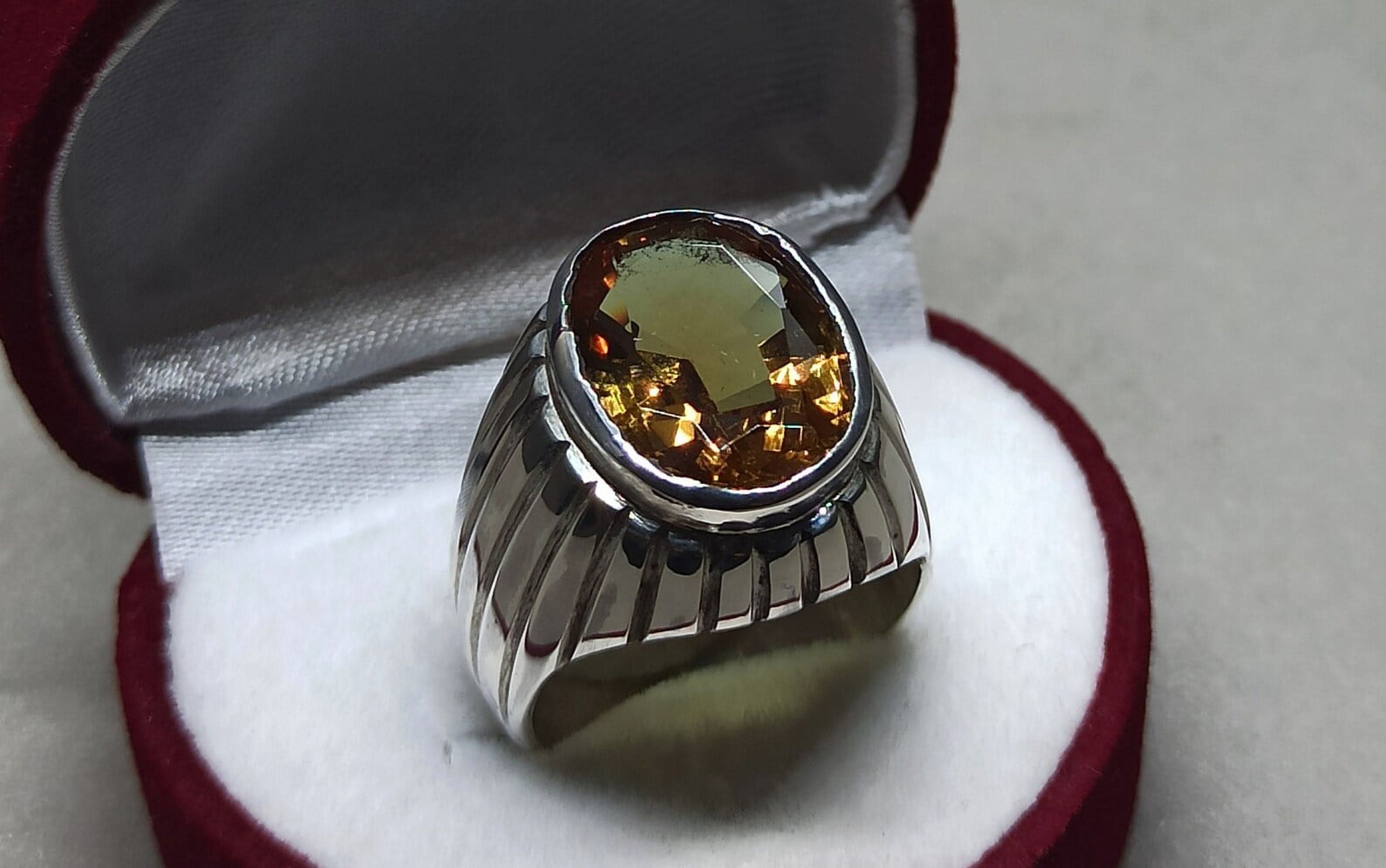 Rare Oval Cut Alexandrite Mens Ring Sterling Silver 925 Alexandrite Ring Color Changing ...