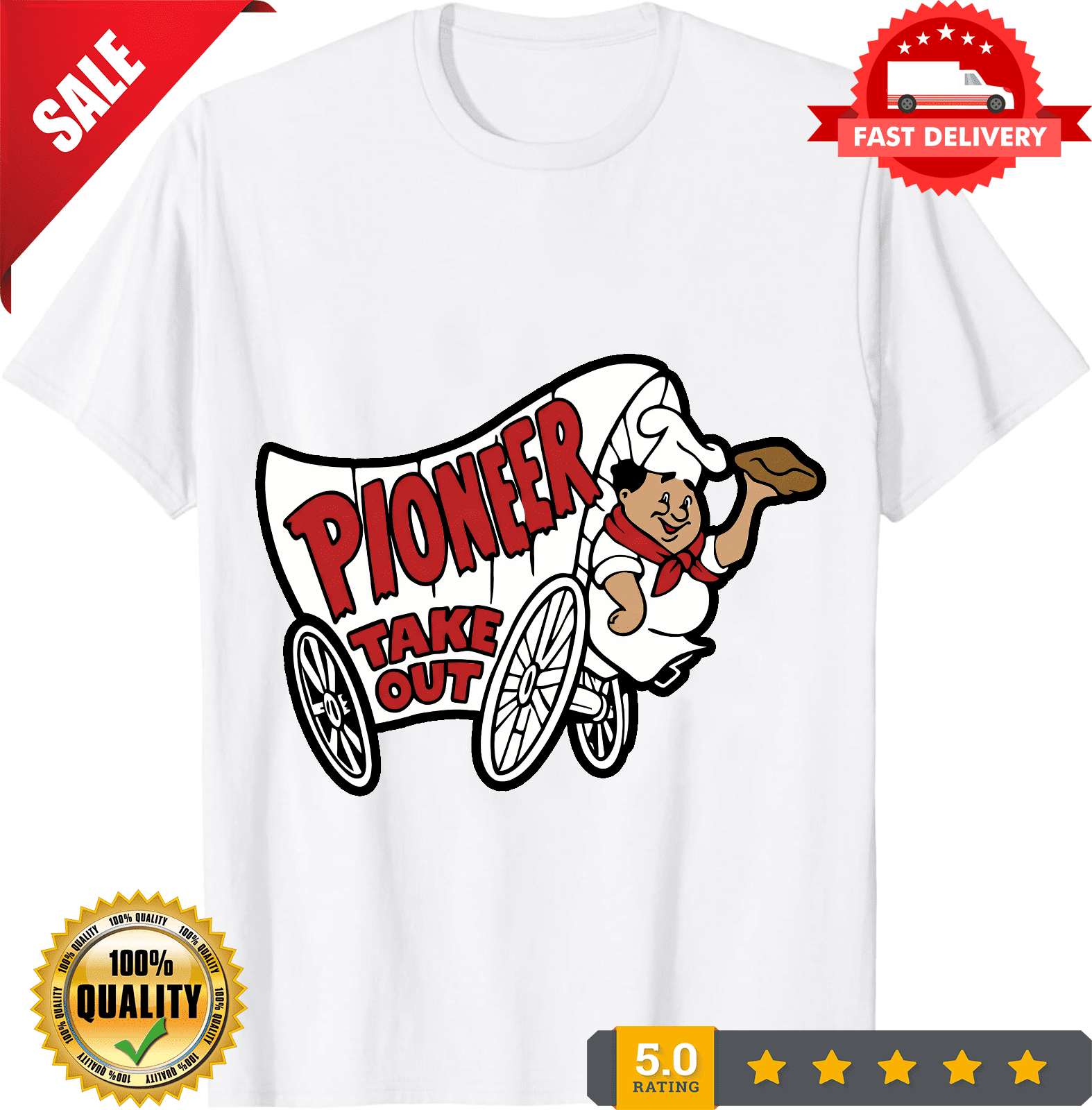 Rare Pioneer Chicken Logo SHIRT Vintage Fast Food Restaurant Tee S-5XL ...