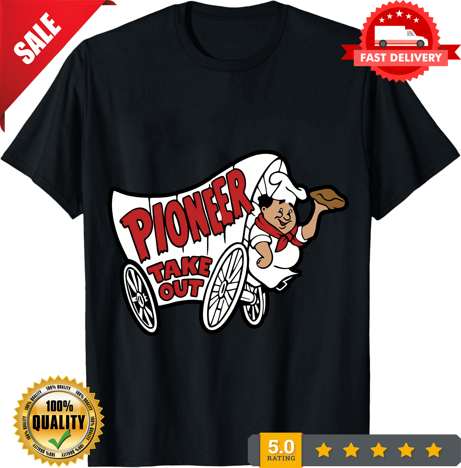 Rare Pioneer Chicken Logo SHIRT Vintage Fast Food Restaurant Tee S-5XL ...