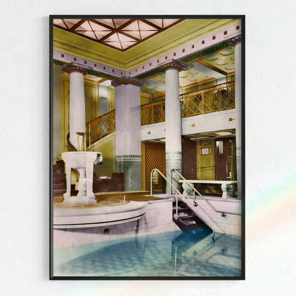 Rare Print Of The Swimming Pool On The German Ss Imperator Luxury ...