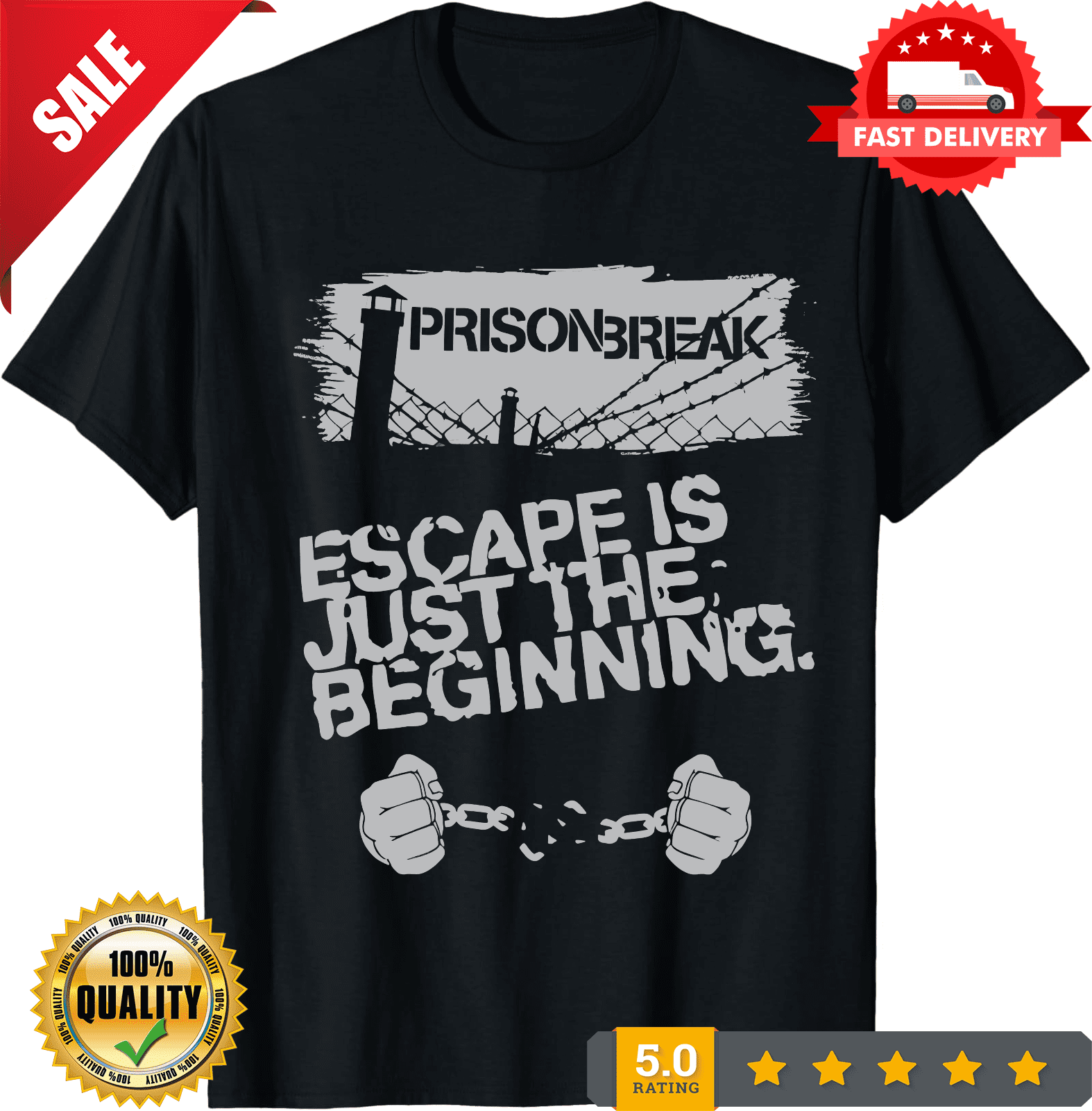 Rare Prison Break Escape is just the Beginnin Tee T-Shirt Made in USA ...