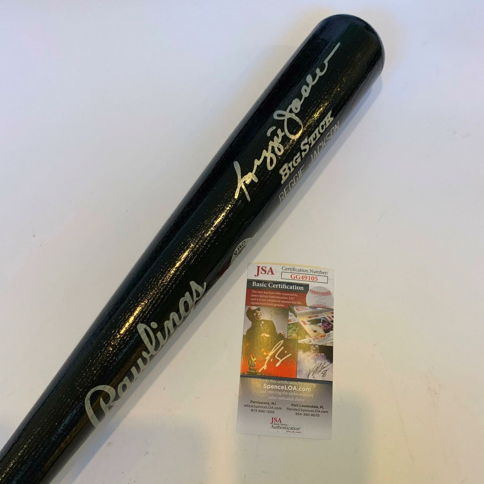 Rare Reggie Jackson Signed Game Model Rawlings Adirondack Bat With JSA ...