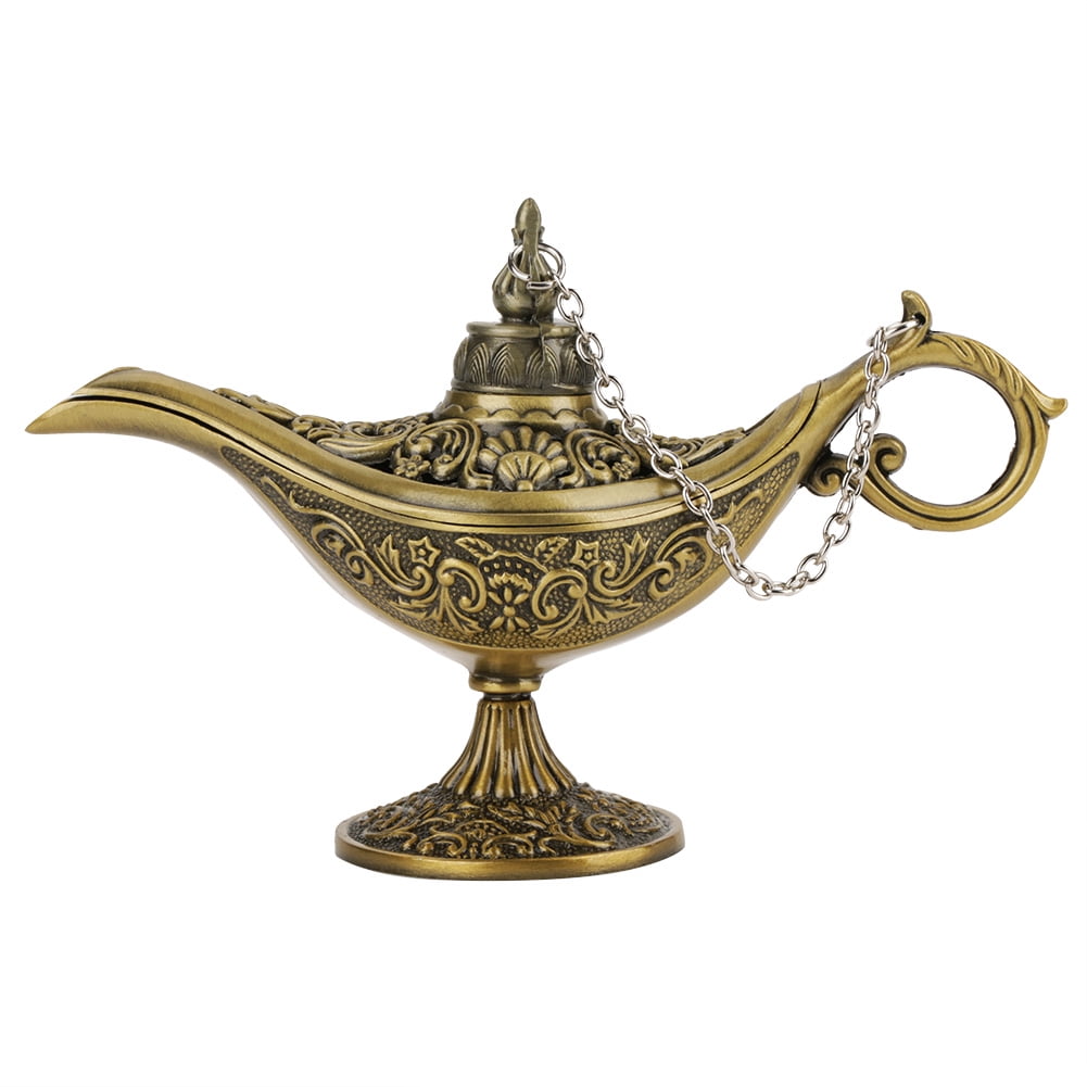 Rare Retro Legend Color Aladdin Magic Genie Light Wishing Lamp Pot Collectable (Bronze ...