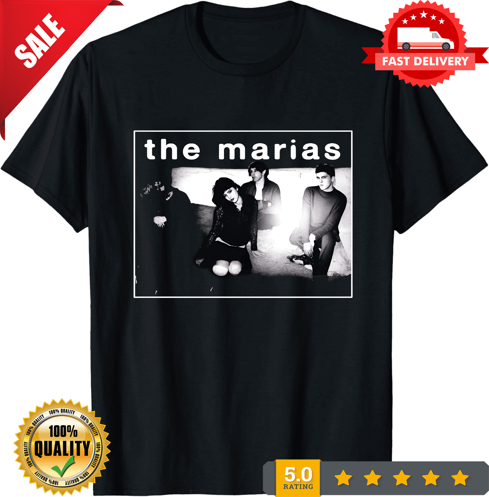 Rare The MarĂ­as Band Black Members Music Unisex Shirt Adult Tee WA307 ...