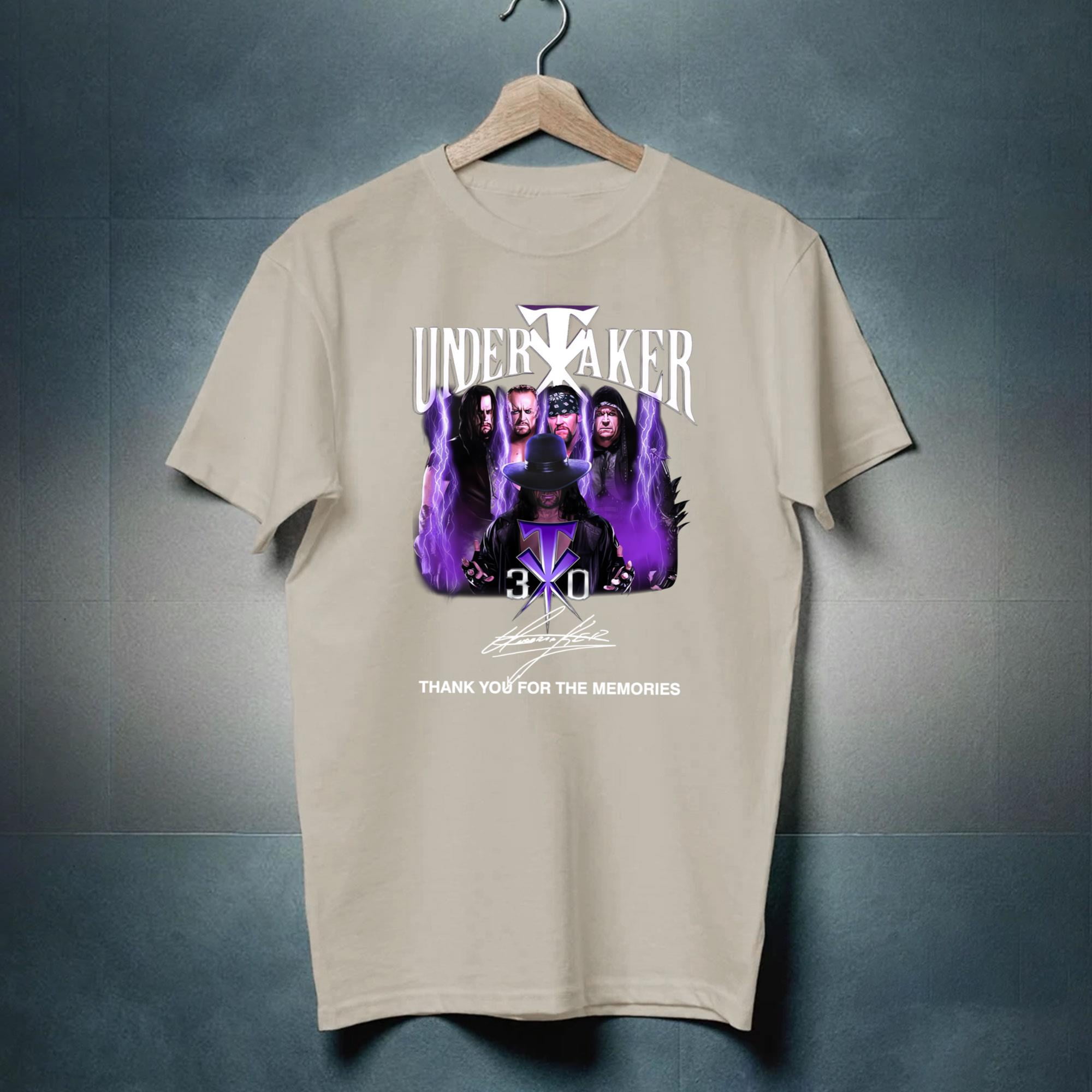 Rare Undertaker Signature 30 Years Memories Wrestling Fan Men T-shirt ...