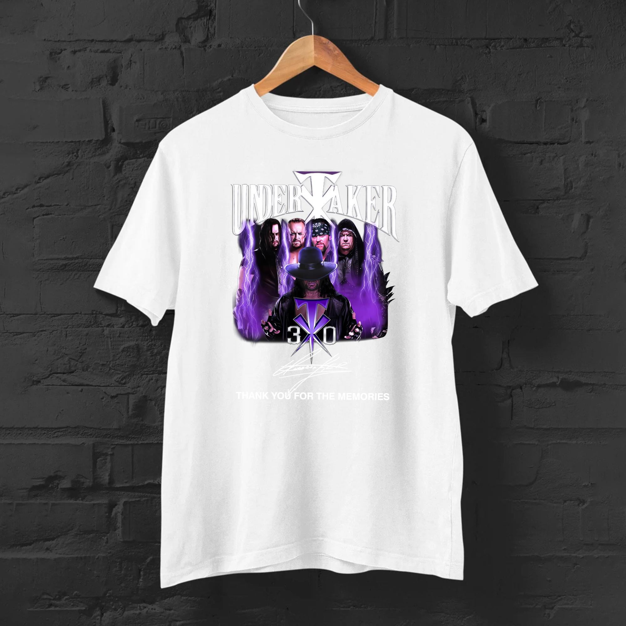Rare Undertaker Signature 30 Years Memories Wrestling Fan Men T-shirt ...