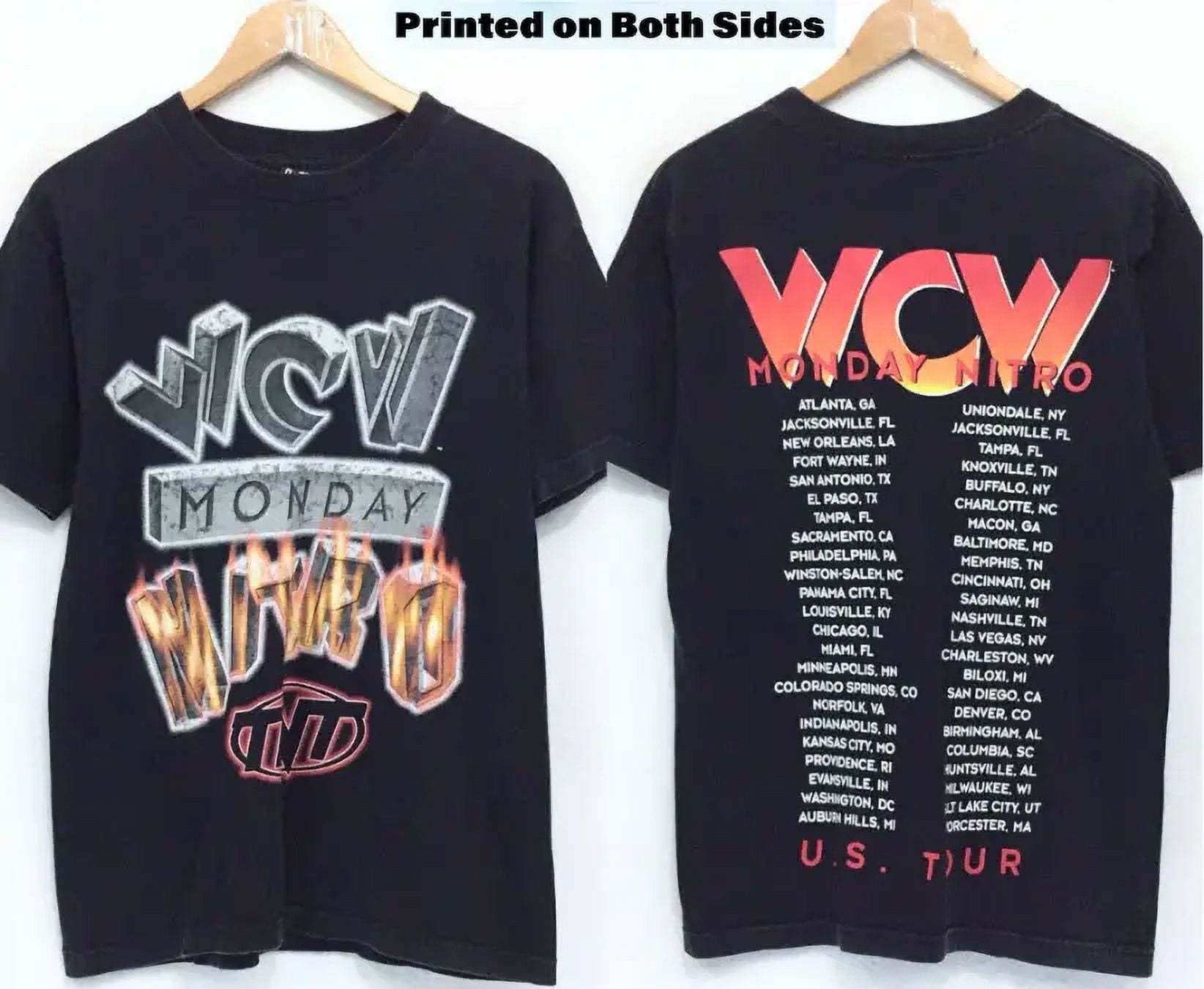 Rare!!! Vintage 90's Wcw Monday Nitro Usa Tour T-shirt World ...