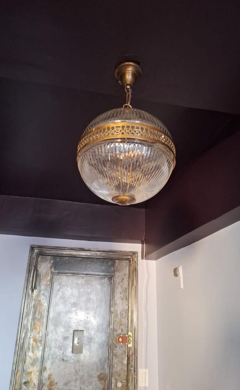 Rare Vintage Art Deco Pendant Light Old Lamp Ceiling Hanging Fixture ...