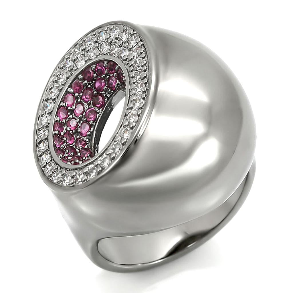 RareGem 0W304 - Ruthenium Brass Ring with Synthetic Garnet in Ruby ...