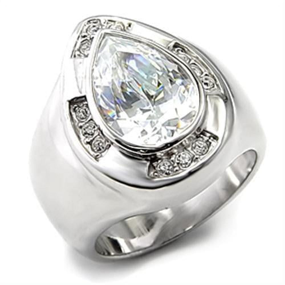 RareGem 7X236 - Rhodium 925 Sterling Silver Ring with AAA Grade CZ in ...