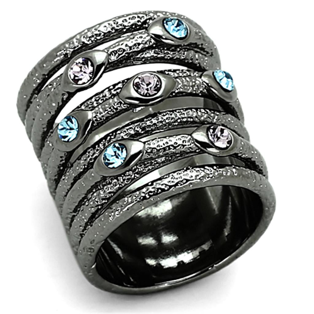 RareGem LOA883 - Ruthenium Brass Ring with Top Grade Crystal in Multi ...