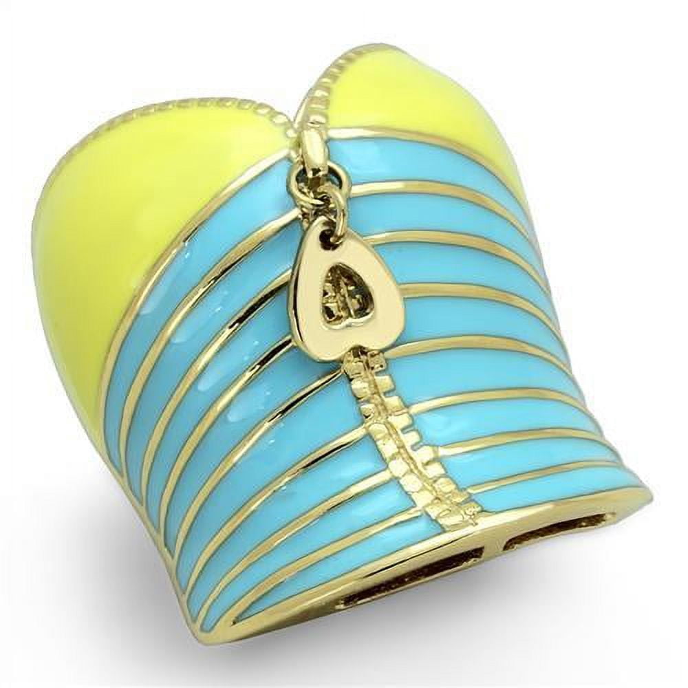 RareGem TK1623 - IP Gold(Ion Plating) Stainless Steel Ring with Epoxy ...