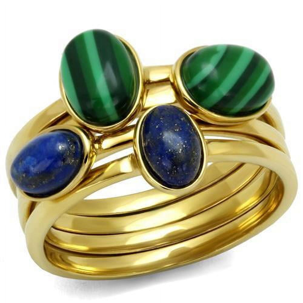 RareGem TK2905 - IP Gold(Ion Plating) Stainless Steel Ring with ...