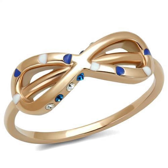 RareGem TK2966 - IP Rose Gold(Ion Plating) Stainless Steel Ring with ...
