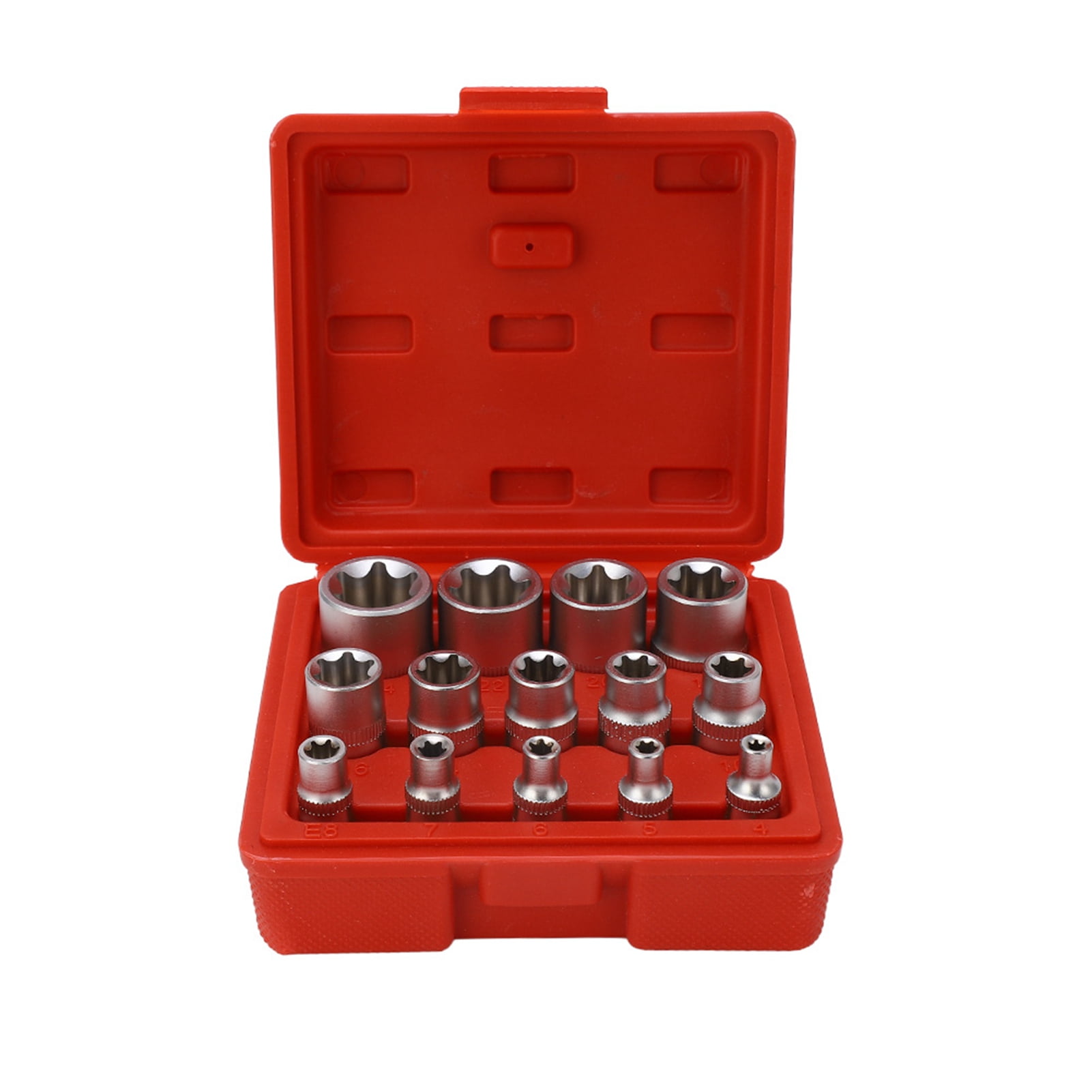 Rarida 14Pcs E Type Torx Star Bit Socket Set E4?E24 1/4" 3/8" 1/2" Drive Repair Tool Kit ...