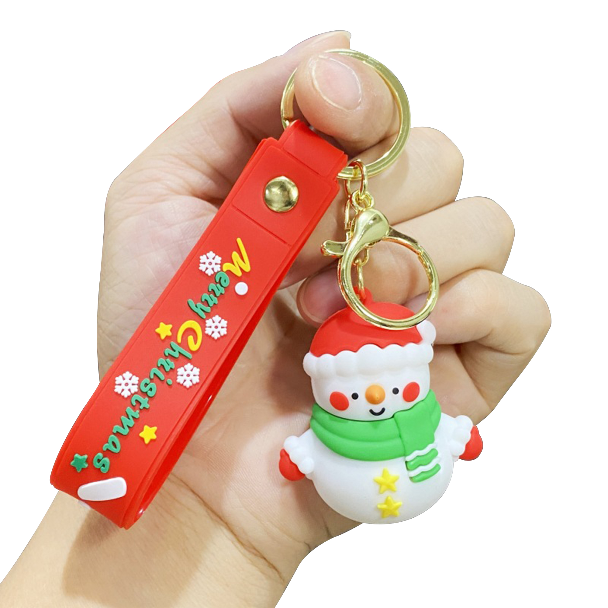 Raruxxin Christmas Keychain Santa Claus Snowman Reindeer Key Chain Cute ...