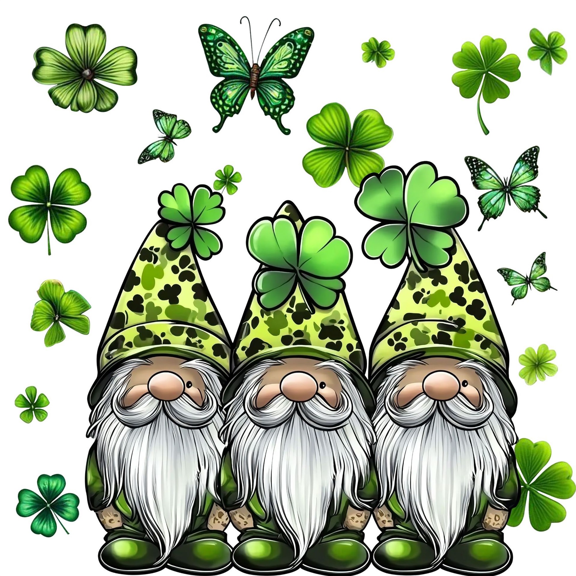Raruxxin Spring Irish Window Clings Cute Gnome Four Leaf Clover Window ...