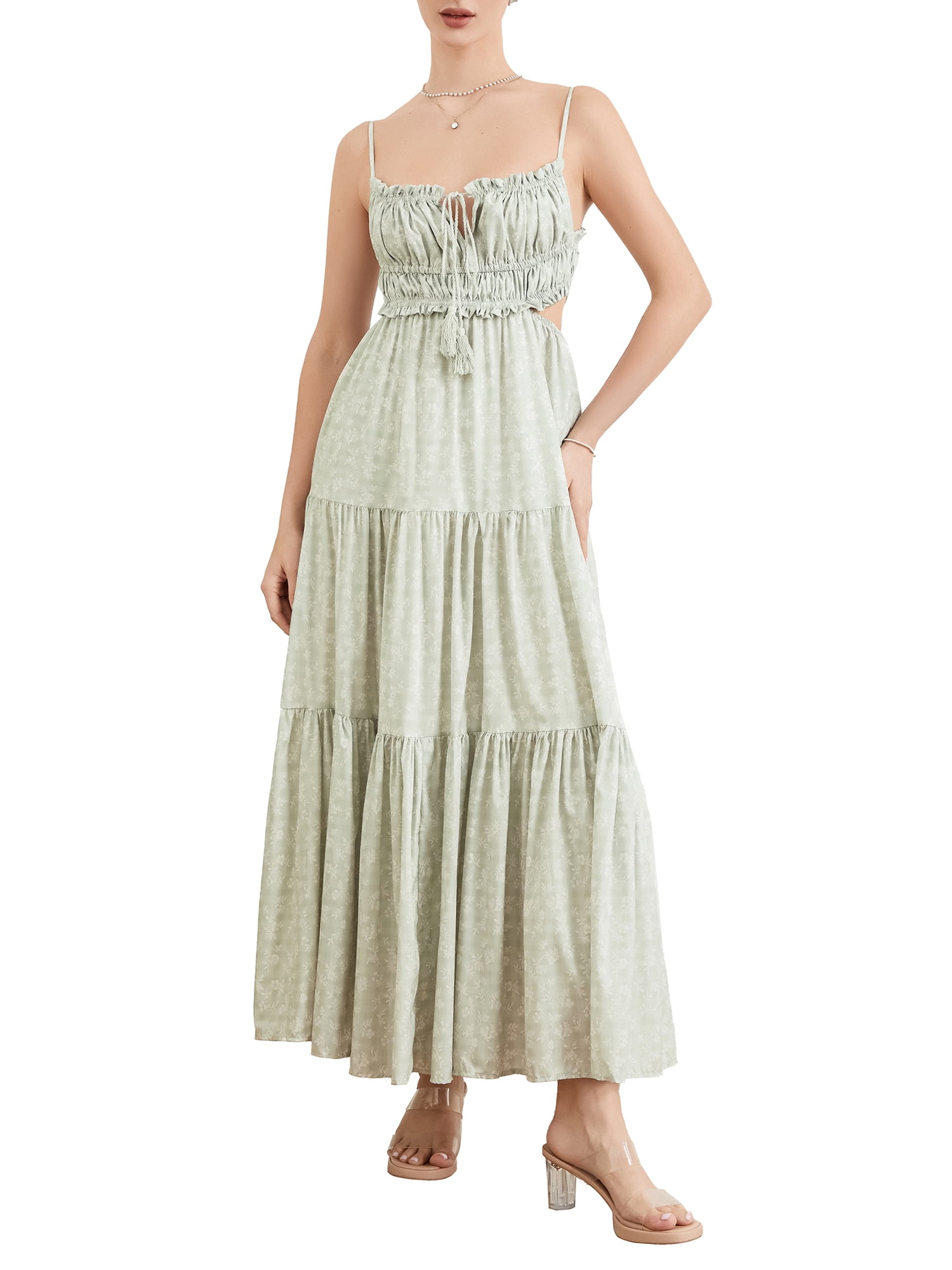 Raruxxin Women's Summer Slip Dress Graphic Print Spaghetti Strap Back ...