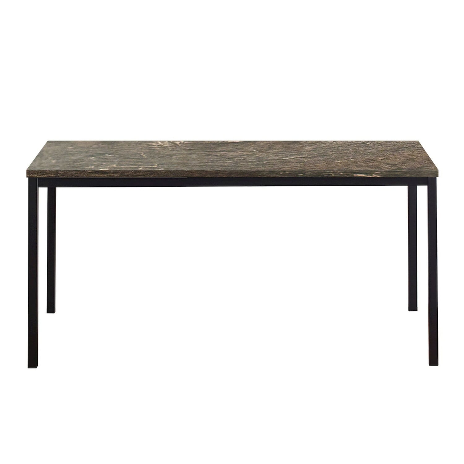 Benjara Rary Computer Writing Desk, 63 Inch, Black Metal, Dark Brown ...