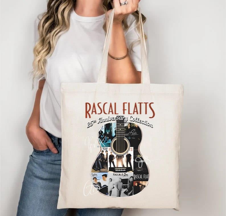 Rascal Flatts Tote Bag 25th Anniversary Guitar Collection Tee, a gift just for you - Walmart.com