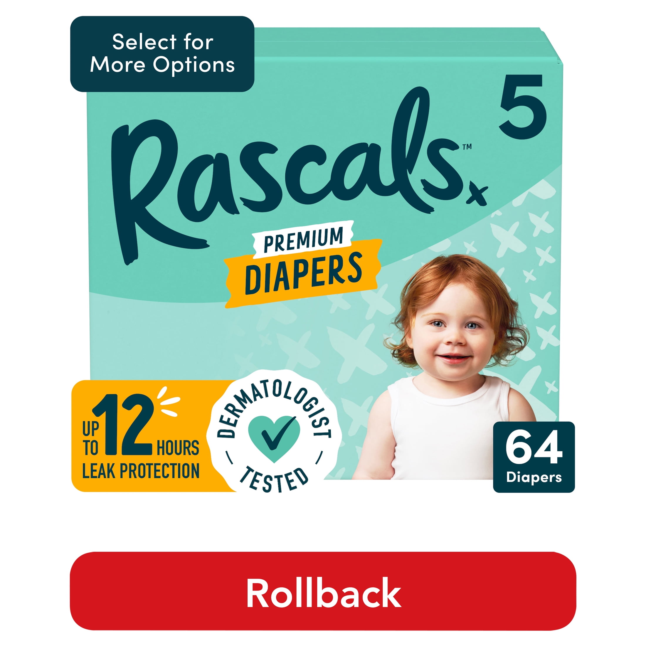 Rascals Premium CoComelon Absorbent Baby Diapers Size 5, 64 Count ...
