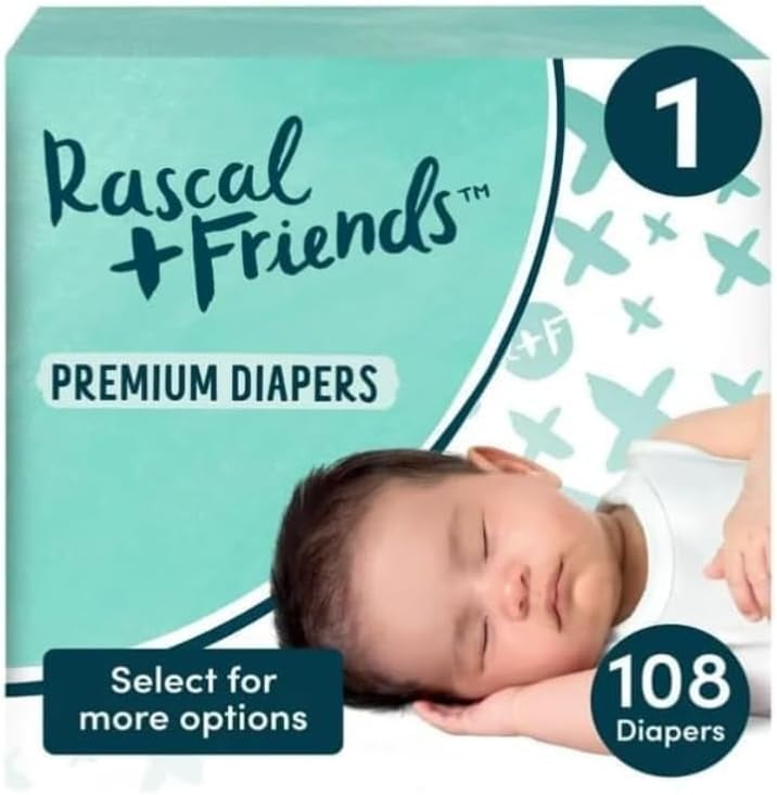 Rascal + Friends Premium Diapers, Size 1, 108 Count - Walmart.com