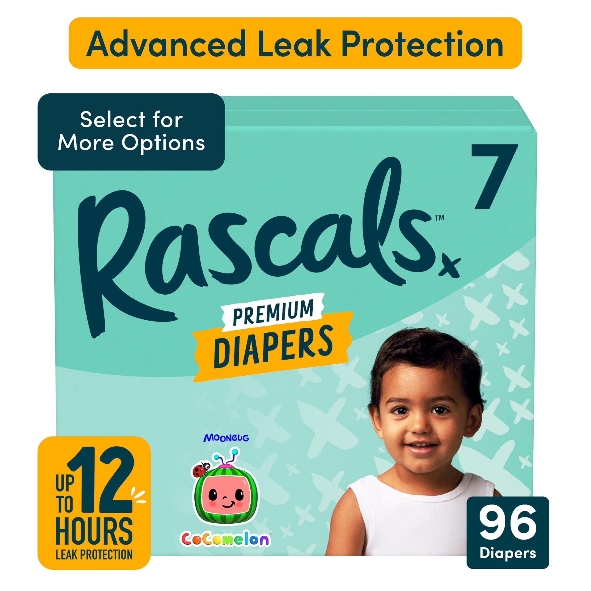 Free Shipping! Rascals Premium Diapers CoComelon Edition, Size 7, 96 ...