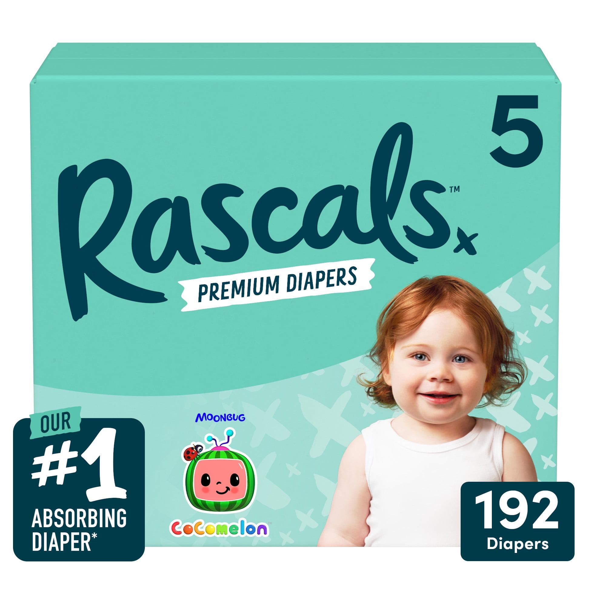 (3 pack) Rascals Premium CoComelon JJ Absorbent Baby Diapers Size 5, 64 ...