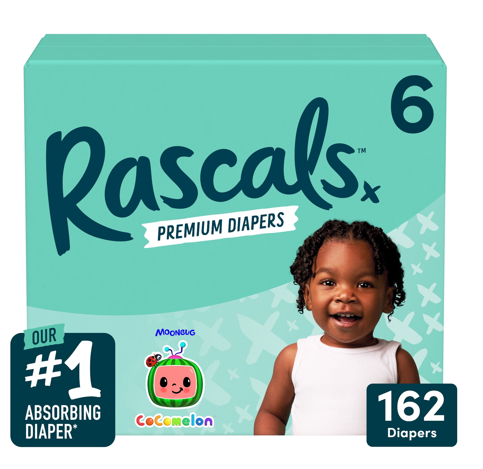 (3 pack) Rascals Premium CoComelon Absorbent Baby Diapers Size 6, 54 ...