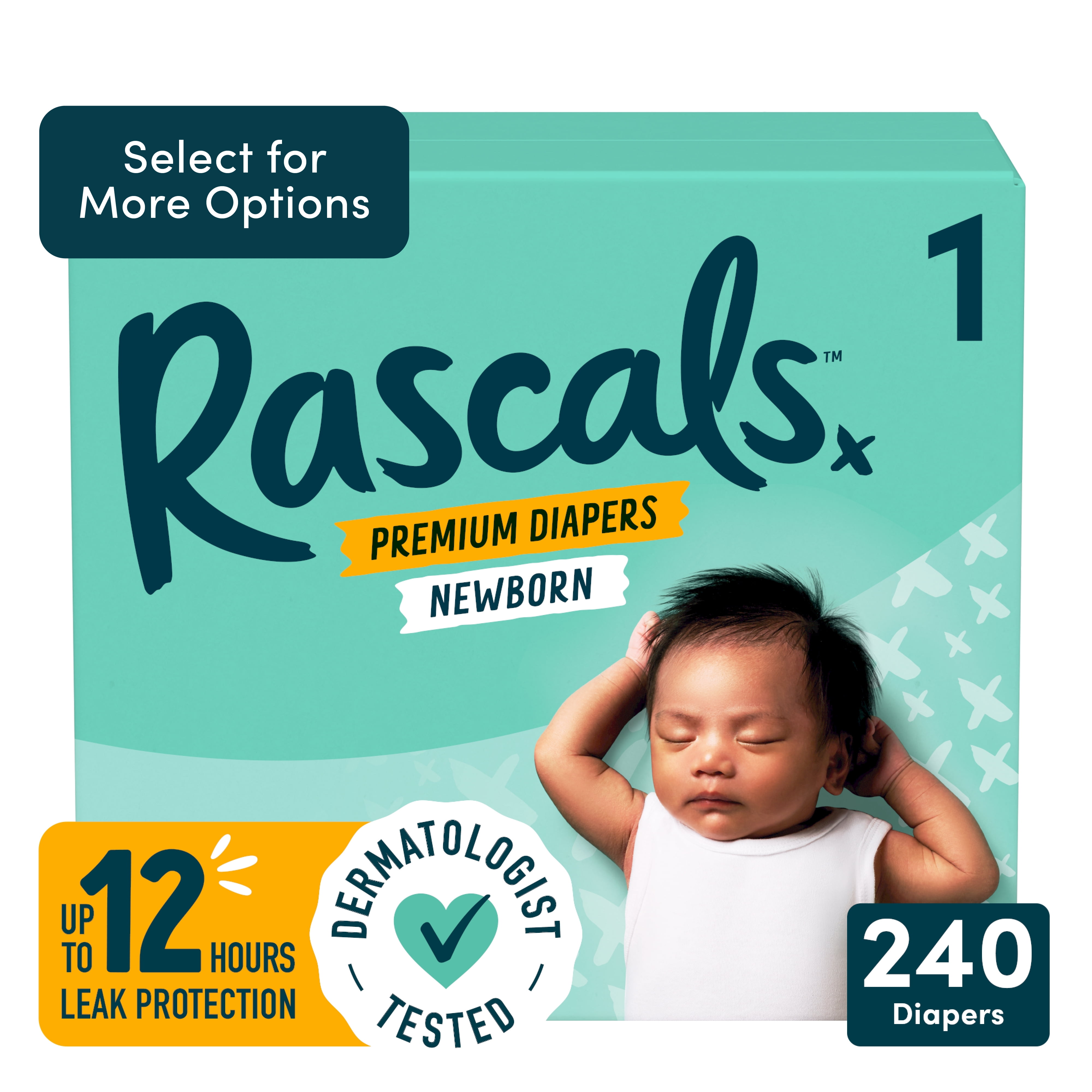 Rascal + Friends Premium Diapers for Newborn Baby, Size 1, 236 Count ...
