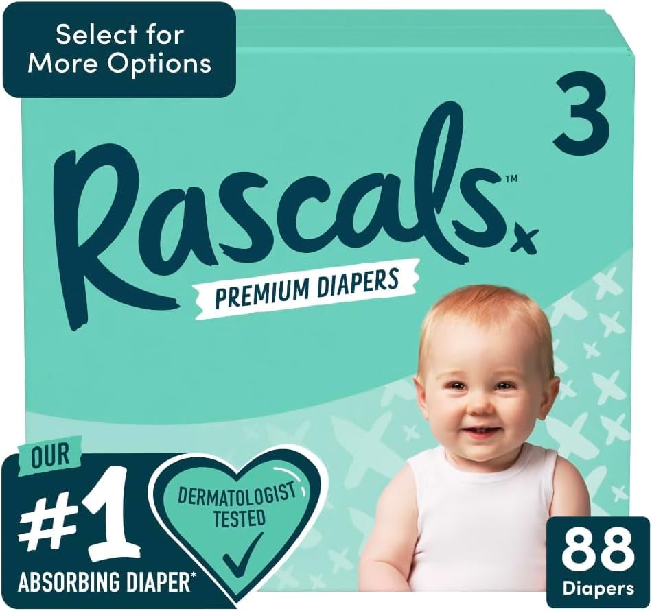 Rascals Premium Diapers Size 3, 88 Count - Walmart.com