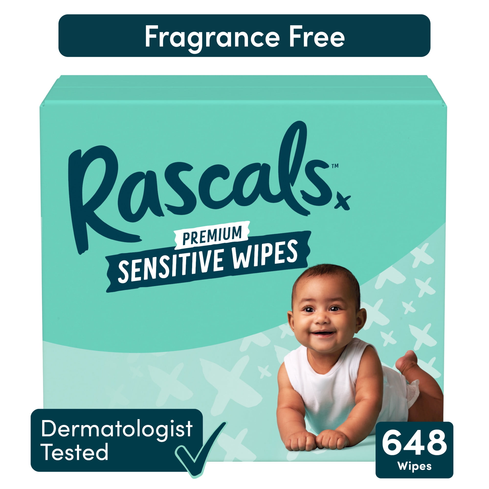 Rascals Fragrance Free Natural Aloe Sensitive Baby Wipes, 648 Count ...