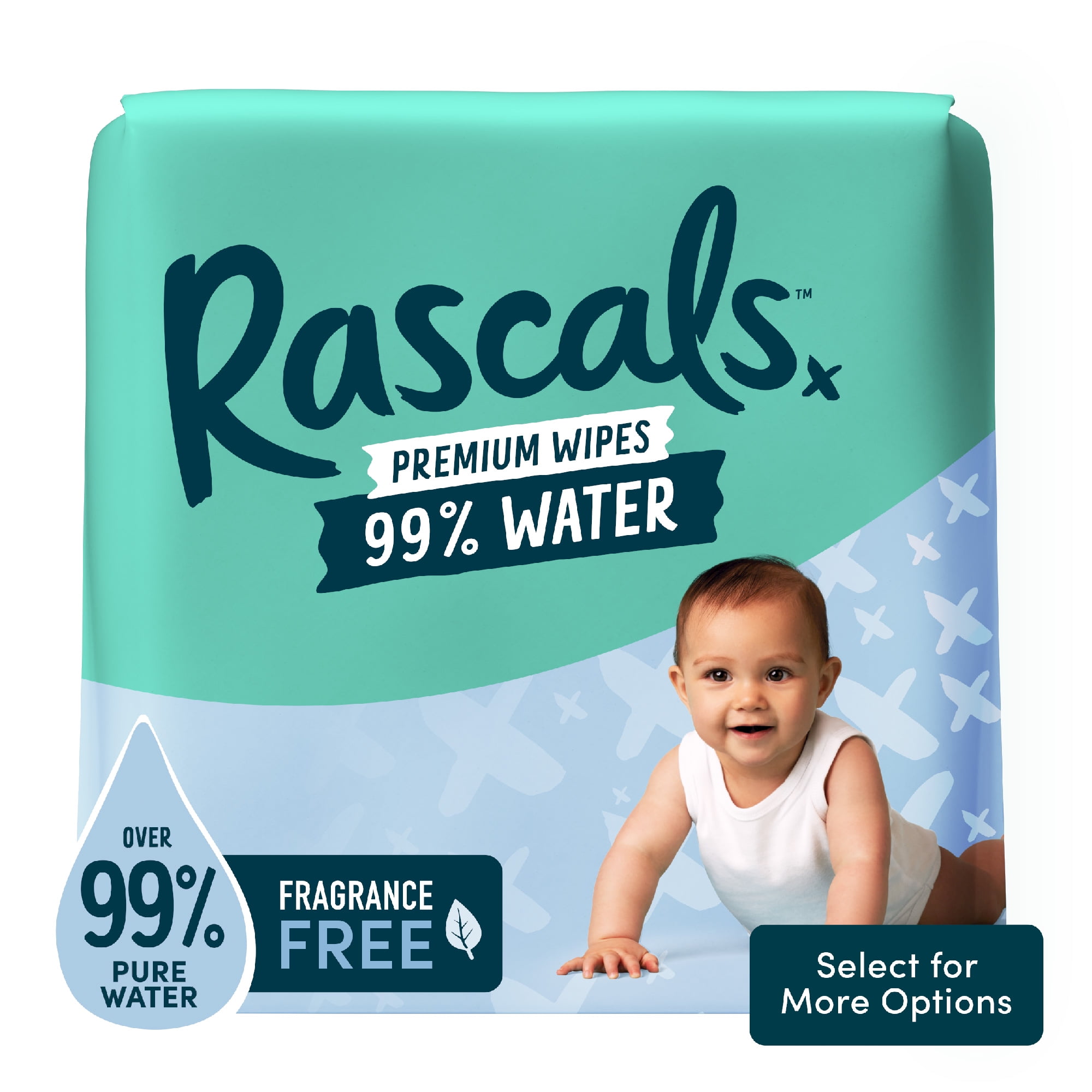 Rascals 99% Water Baby Wipes, 120 Count (Select for More Options ...