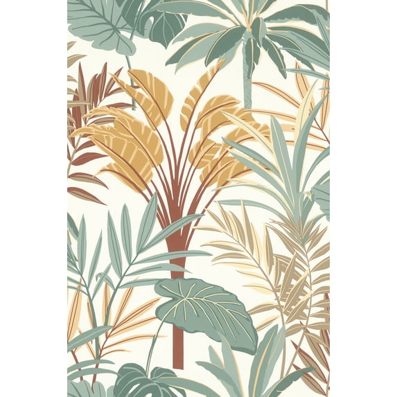Rasch Rudyard Apricot Tropical Flora Wallpaper - Walmart.com