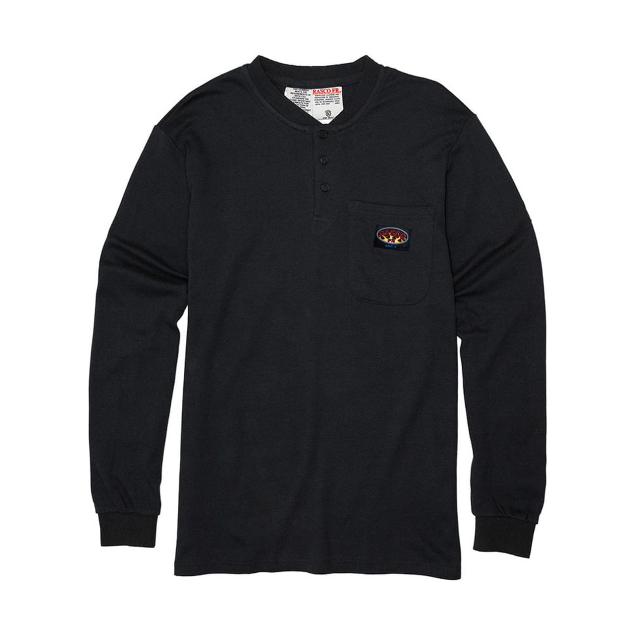 Rasco FR Black Henley T-Shirt 100% Preshrunk Cotton NFPA 2112 - Walmart.com