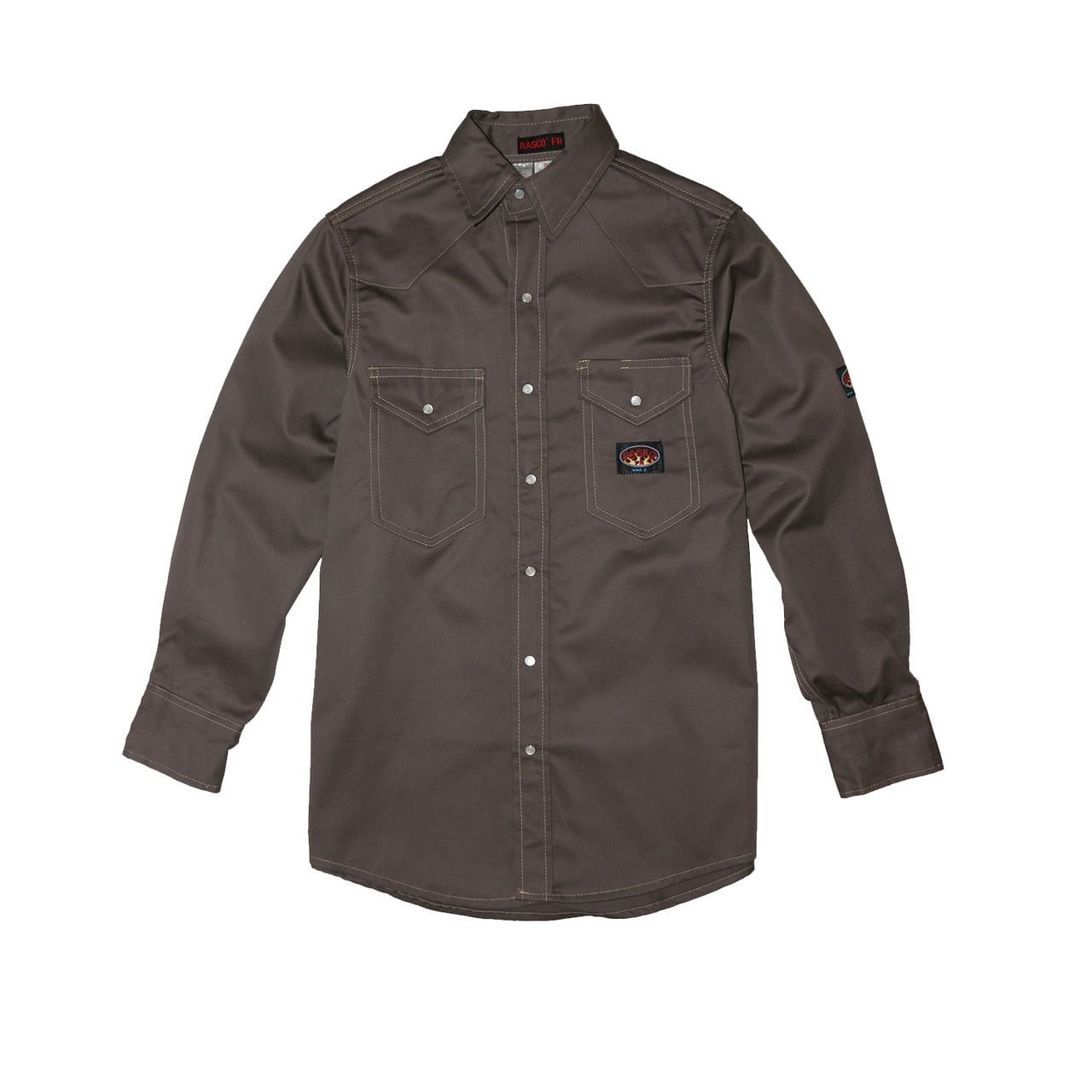 Rasco Men's Fr Long Sleeve Work Shirt Big And Tall Grey Tall - Walmart.com