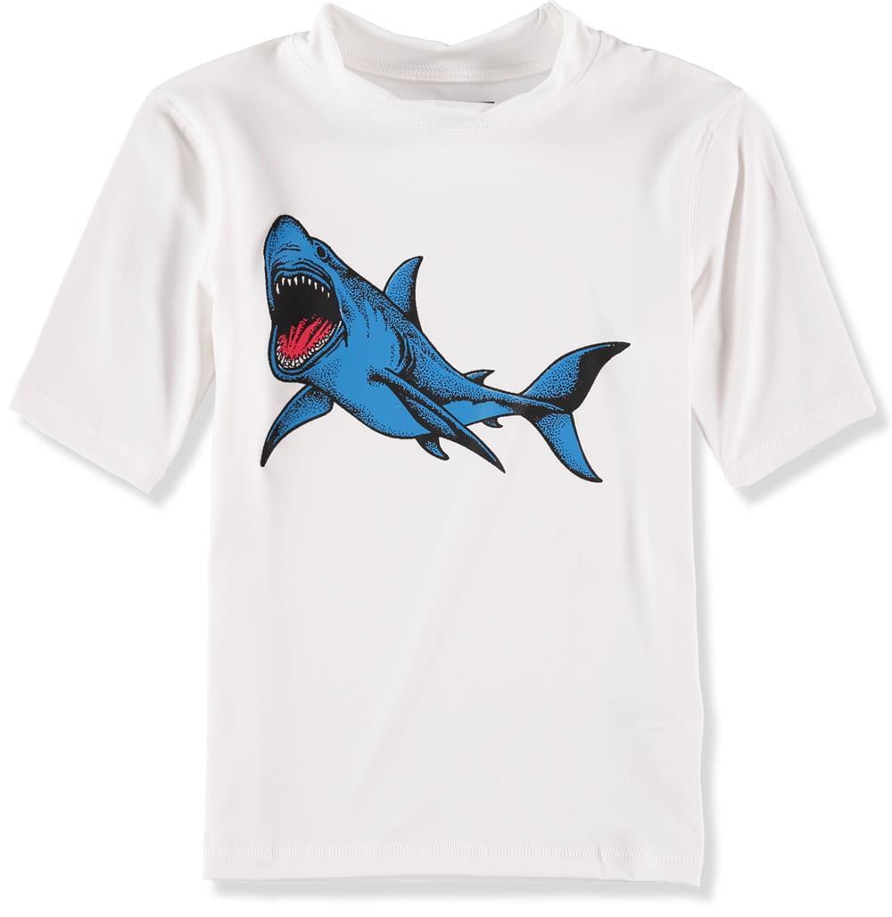 Rash Guard Boys 4-20 Swimwear Rashguard White/Blue 12/14 - Walmart.com