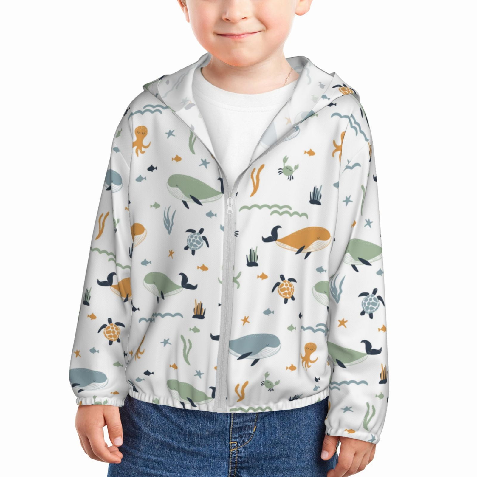Rash Guard for Boys Girls - Sea creatures A Lightweight Long Sleeve Sun ...