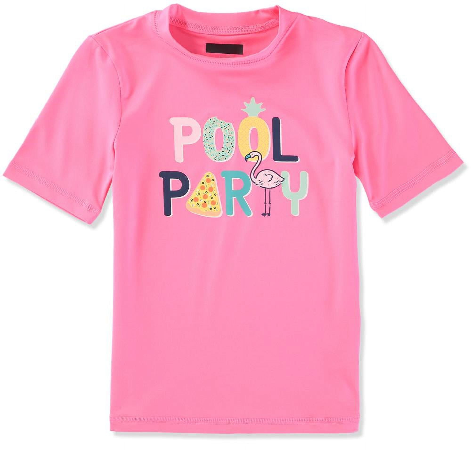 Rash Guard Girls 4-16 Short Sleeve Rash Guard Pink 6/6X - Walmart.com